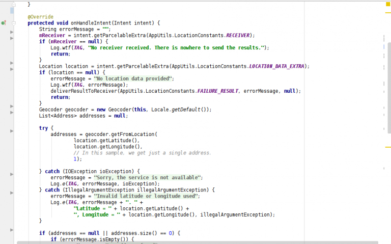 How to integrate Geocode Class in Android App Development